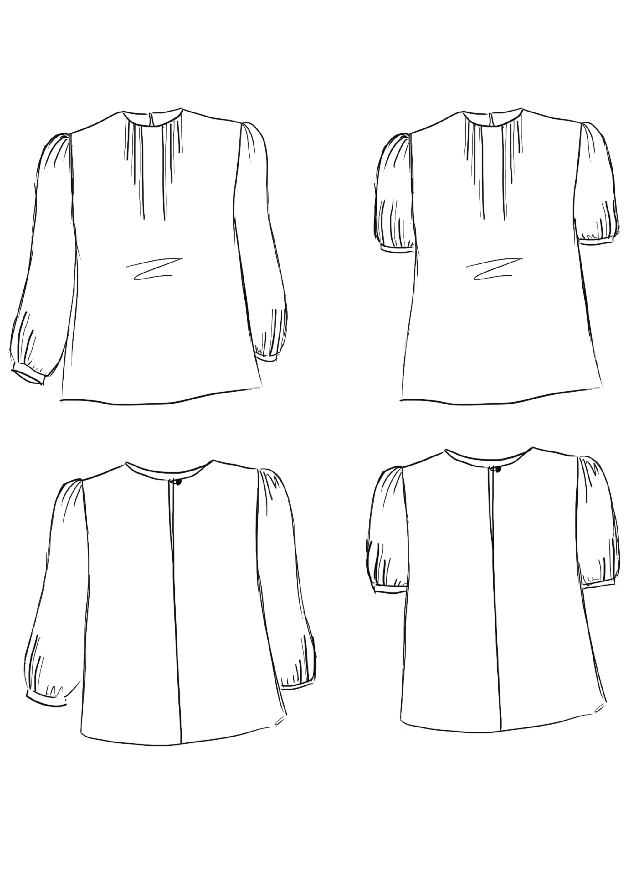 Patron PDF gratuit blouse Tilda / PDF (A4, A3, A0, US Letter) - Cadres ...